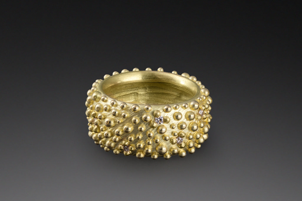 12mm Bumpy Half Round Ring with Gemstones – Dahlia Kanner